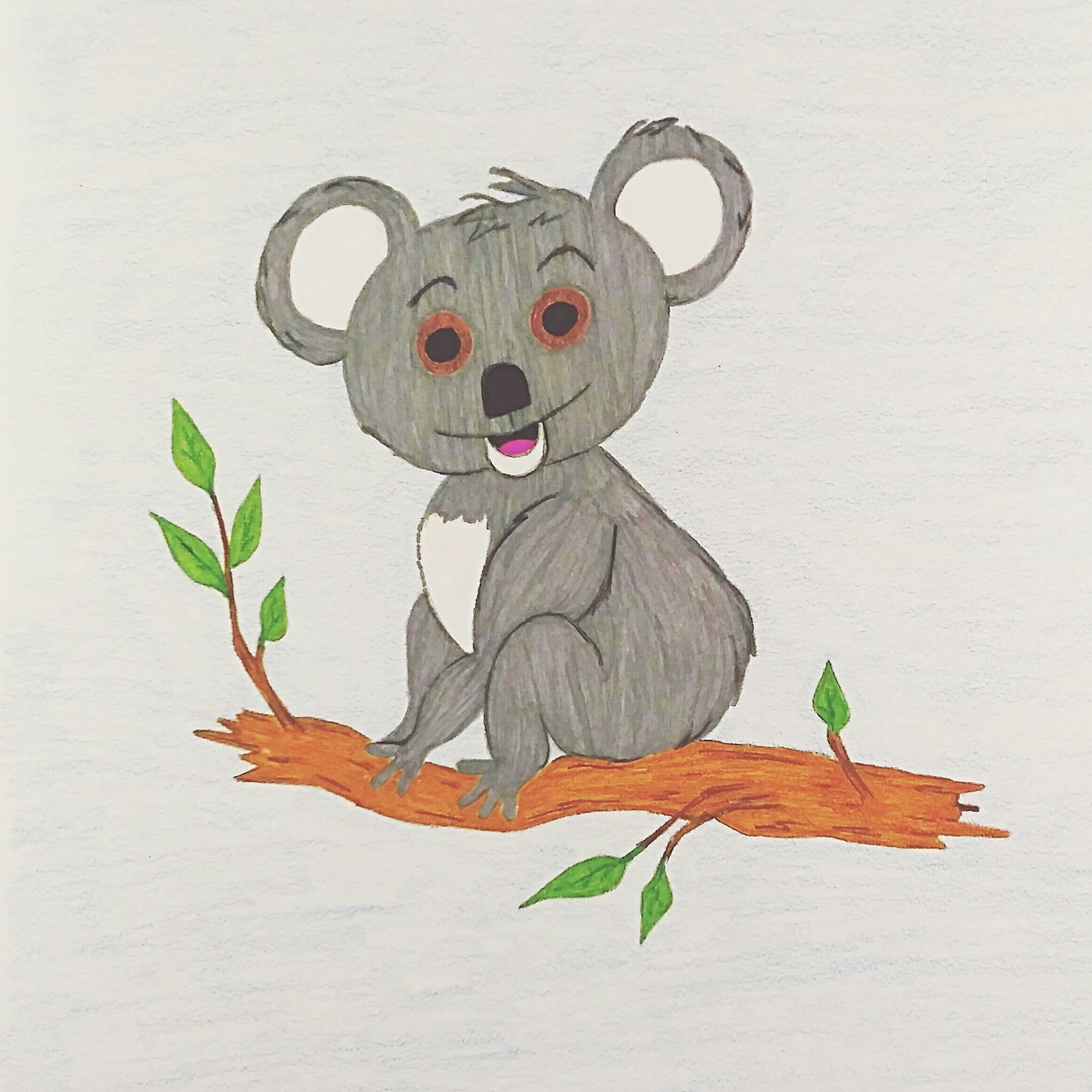 Koala On His Branch – SarahJo's Art and Poem